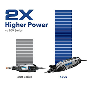 Dremel 4300-5/40 High Performance Rotary Tool Kit with LED Light- 5 Attachments & 40 Accessories- Engraver, Sander, and Polisher- Perfect for Grinding, Cutting, Wood Carving and Engraving , 9" Long