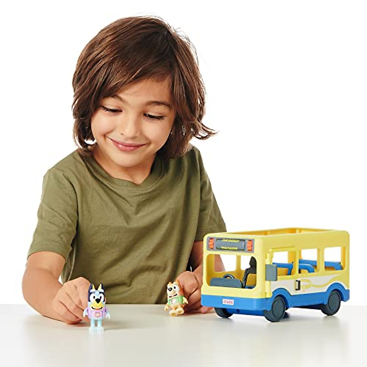 Bluey Bus, Bus Vehicle and Figures Pack, with Two 2.5-3" Figures
