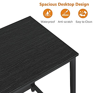 HOBINCHE 47 Inch Small Space Computer Desk, Home Office Desk, Heavy Duty Multipurpose Table, Study Desk Workstation, Black