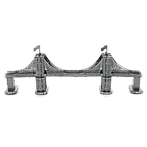Fascinations Metal Earth Brooklyn Bridge 3D Metal Model Kit Bundle with Tweezers