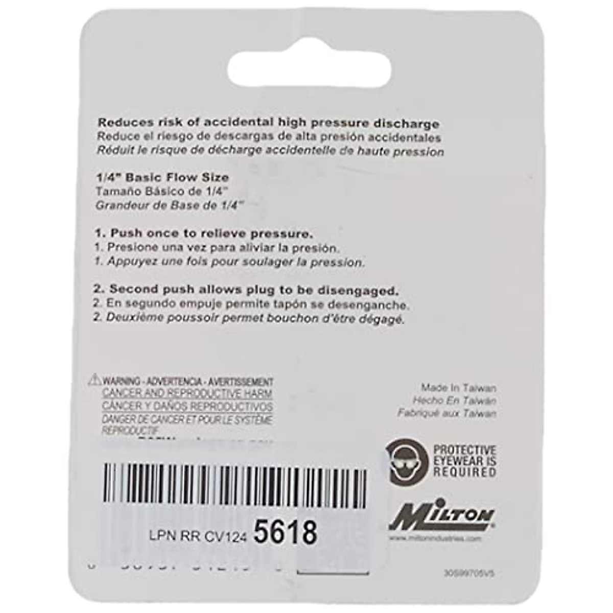 Milton S-99705 1/4" FNPT M Style Safety Coupler,Red