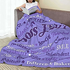 Pesine Boss Lady Gifts for Women Blanket Boss Day Gift Birthday Retirement 50X60in Flannel Throw Blanket