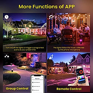 YARBO 12W Smart Low Voltage Landscape Lights(Base Kit)with 120W Transformer,APP Control Landscape Lighting,Color Changing RGBW Bollard Pathway Lights(ETL Listed),Work with Alexa (Required SML Gateway)