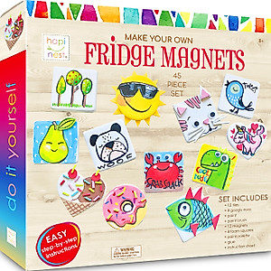Hapinest DIY Mini Magnetic Tiles Fridge Magnet, Make Your Own Mini Magnet Tiles DIY Art & Craft Kit, Fun & Creative Birthday Gift for Girls Boys Teens, Arts and Crafts for Kids Ages 8-12 13 Years & Up