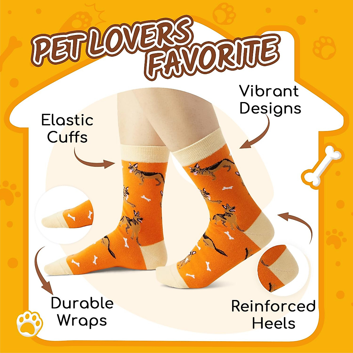 Zmart Novelty Unisex German Shepherd Socks for Women Men, Crazy German Shepherd Gifts Silly Fun Funny Socks