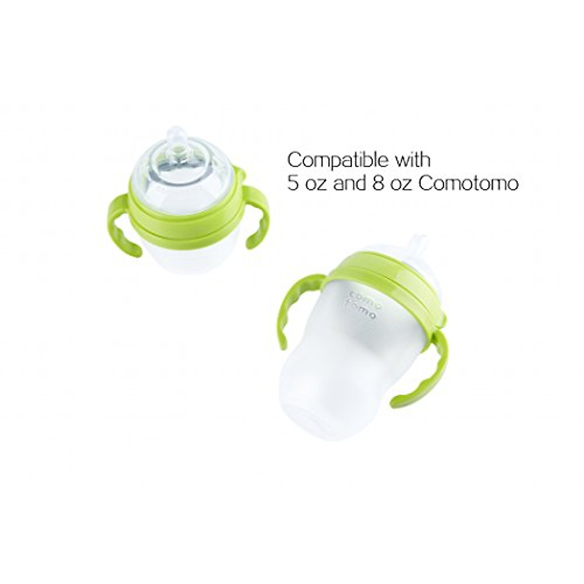 Compatible Bottle Handle for Comotomo, (Pack of 3, Green)