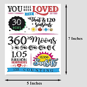 You Have Been Loved for 30 Years, 30th Birthday Gift Ideas Boys Girls Men Woman Girlfriend Boyfriend Husband Wife Mom Dad, Signature card For Party (5 inches by 7 inches)