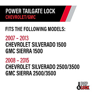 Pop & Lock – Power Tailgate Lock for Chevrolet Silverado 1500 and GMC Sierra 1500 - Fits Model 2007 to 2013 (PL8120Q)