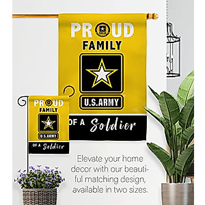 Breeze Decor Proud Family Soldier Garden Flag Armed Forces United State American Military Veteran Retire Official House Decoration Banner Small Yard Gift Double-Sided, Made in USA, Yellow/Black