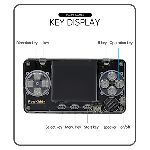 Petforu POWKIDDY A66 Handheld 10000 Games Retro Game Console Ultra Card Transparent Game Machine - 32G Silver, A66 (32g)