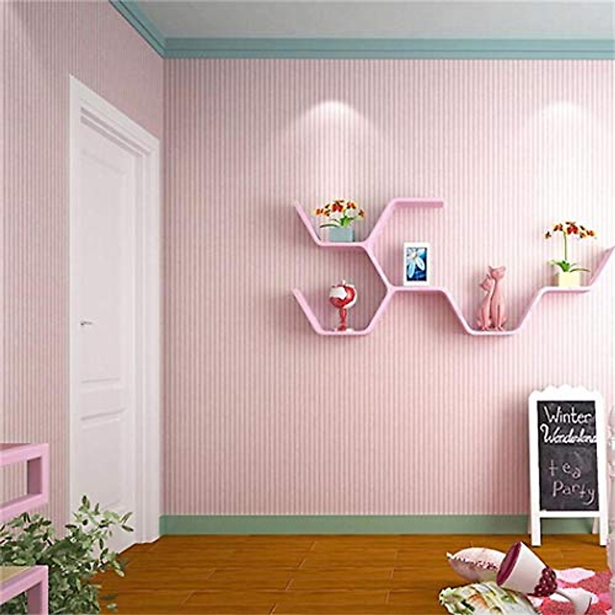 Pink Stripe Contact Paper Self Adhesive Shelf Drawer Liner Peel and Stick Wallpaper for Kitchen Countertops Living Room Bedroom 17.7" x 78.7"