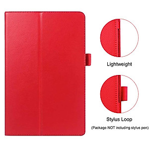 EKVINOR Case for Samsung Galaxy Tab A8 10.5 Inch 2022 Release (Model SM-X200/X205/X207), Folio Stand Cover Protective Case for Galaxy Tab A8 10.5” Tablet 2022 Model - Red