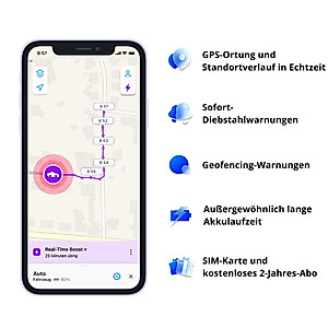 Invoxia GPS PRO Tracker - Real-time Location - 2-Year Subscription Included - for Cars, Motorcycles, Bicycles, Children - Motion and Tilt Alerts - 4G LTE-M Network - Up to 3 Months Battery Life