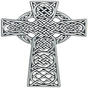 Cathedral Art (Abbey & CA Gift Celtic Knot Wall Cross, 4-1/2-Inch, Silver, Large
