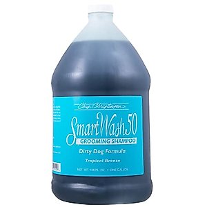 Chris Christensen SmartWash50 Tropical Breeze Ultra Concentrated Dog Shampoo, Makes up to 50 Bottles, Groom Like a Professional, Delightfully Fragranced and Concentrated, Suitable For All Coats, Made in the USA, Gallon