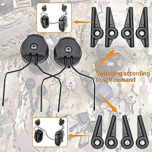 COMBATGEAR ARC Rail Adapters Accessories for Walker Electronic EarMuffs,1Pair Black Mounting Adapter