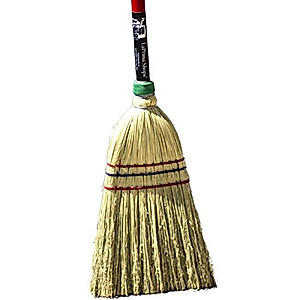 Authentic Hand Made All Broomcorn Broom, Long Handle Small Broom Head (48-Inch/Parlor)