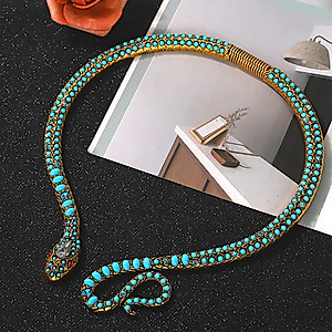 Vintage Snake Necklace Single Layered Turquoise Choker Necklaces Pendant Chain Necklace Summer Beach Accessories Party Favor Gifts 42x1.7cm