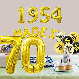 50th Black Gold Birthday Decorations for Men Women Gold Made in 1974 Foil Balloons Banner and 16 Pcs Happy 50th Birthday Latex Balloons 50th Years Old Party Supplies