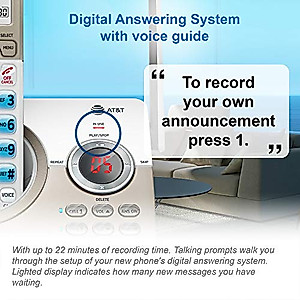 AT&T DL72319 DECT 6.0 3-Handset Cordless Phone for Home with Connect to Cell, Call Blocking, 1.8" Backlit Screen, Big Buttons, intercom, and Unsurpassed Range