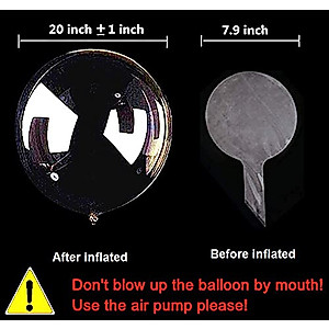 LED Light Up Bobo Baloons 10 Pack,20 Inches Clear Balloons 15 pcs for Helium Tank for Balloons at Home, Glow Bubble Ballons for Christmas Wedding Birthday Halloween Party Decoration