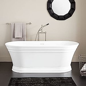Signature Hardware 953449 Odenwald 67" Acrylic Soaking Tub with Integrated Overflow and Drain