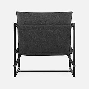 ZINUS Aidan Sling Accent Chair / Metal Framed Armchair with Shredded Foam Cushioning, Dark Grey