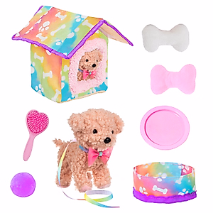 DOTVOSY American 18 Inch Doll's Clothes and Accessories Pets Dog Play Sets for 18" Doll Included Dress,Pets Dog,pet Nest, Toy Ball, Hair Comb