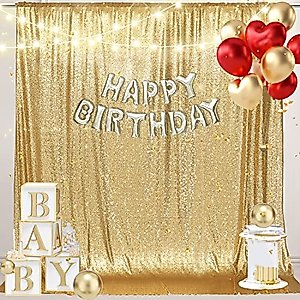 Sparkly Gold PartyDelight Sequin Backdrop, Photography, Christmas Backdrop, 6Ft x 7Ft
