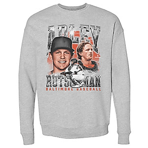 500 LEVEL Adley Rutschman Sweatshirt (Crew Sweatshirt, Small, Heather Gray) - Adley Rutschman Baltimore Vintage WHT