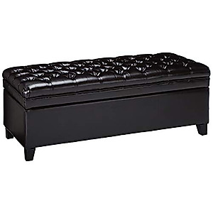 Christopher Knight Home Hastings Tufted Leather Storage Ottoman, Espresso