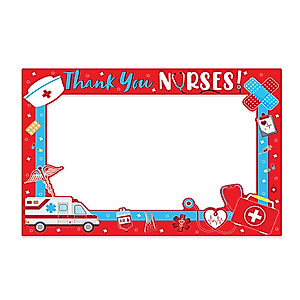 Soochat Nurse Day Photo Booth Props Graduation Photo Booth Prop Frame Thank You Nurse Photography Photo Booth Frame for Graduation Medical Party Decorations