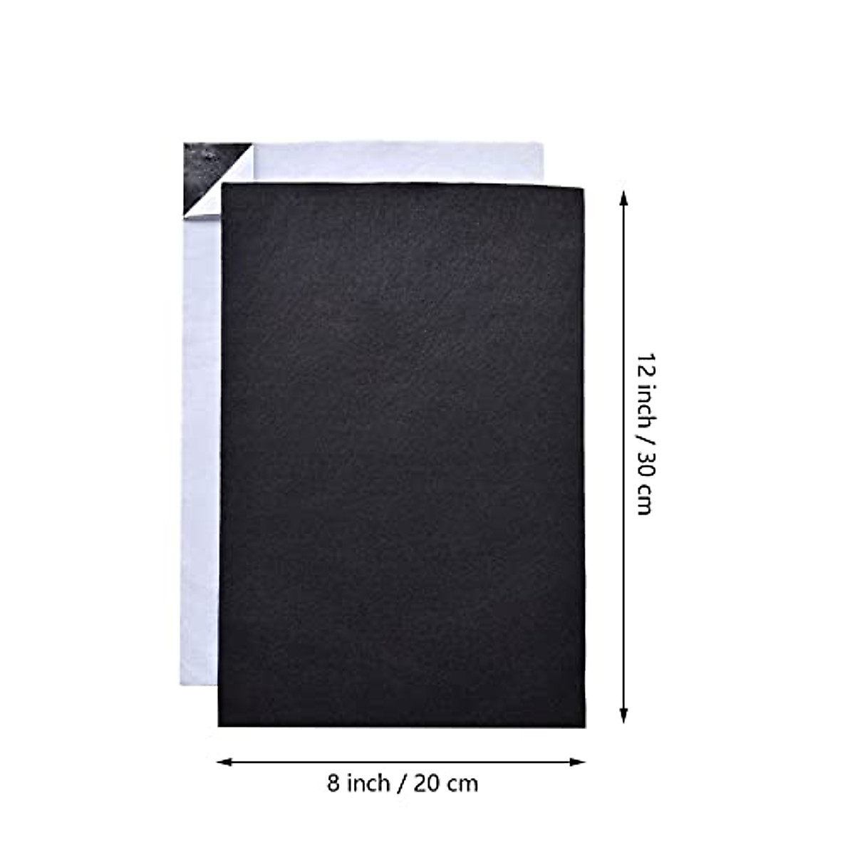 Jtnohx Self Adhesive Felt Sheets, 12 Pieces Black Sticky Felt, 8"x12" Soft Felt Sheets with Adhesive Backing for Sewing DIY Crafts (Black)