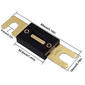 Tnisesm 9 Pcs 400Amp ANL Fuse Copper Material for Car Vehicles Marine Audio System Sheet Gold Tone Gold - 400A