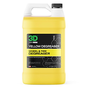 3D Yellow Degreaser Wheel & Tire Cleaner - Safely Removes Brake Dust & Dirt from Wheels & Tires - All-In-One Car Wash Detailing Spray Refill 1 Gallon