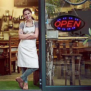 FITNATE LED Open Sign with Remote, Ultra Bright Electric Light Up Signs for Business, Timing Function, 2 Lighting Modes Flashing & Steady, Advertisement Board for Store, Bar, Hotel, Cafe (19x10 in)