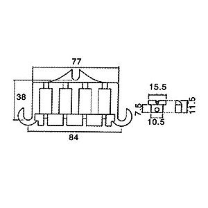 Guyker 3 Point 4 String Bass Bridge Tailpiece – Zinc Alloy Bridges Tailpiece with Saddle Replacement Parts for Bass (BG004)