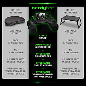 Couchmaster CYBOSS - Extra Wide Laptop Stand for Couch and Bed, Ergonomic Design with Cushions, Lap Desk Supports Notebooks up to 18 Inches – You are The Big Boss! The CYBOSS!