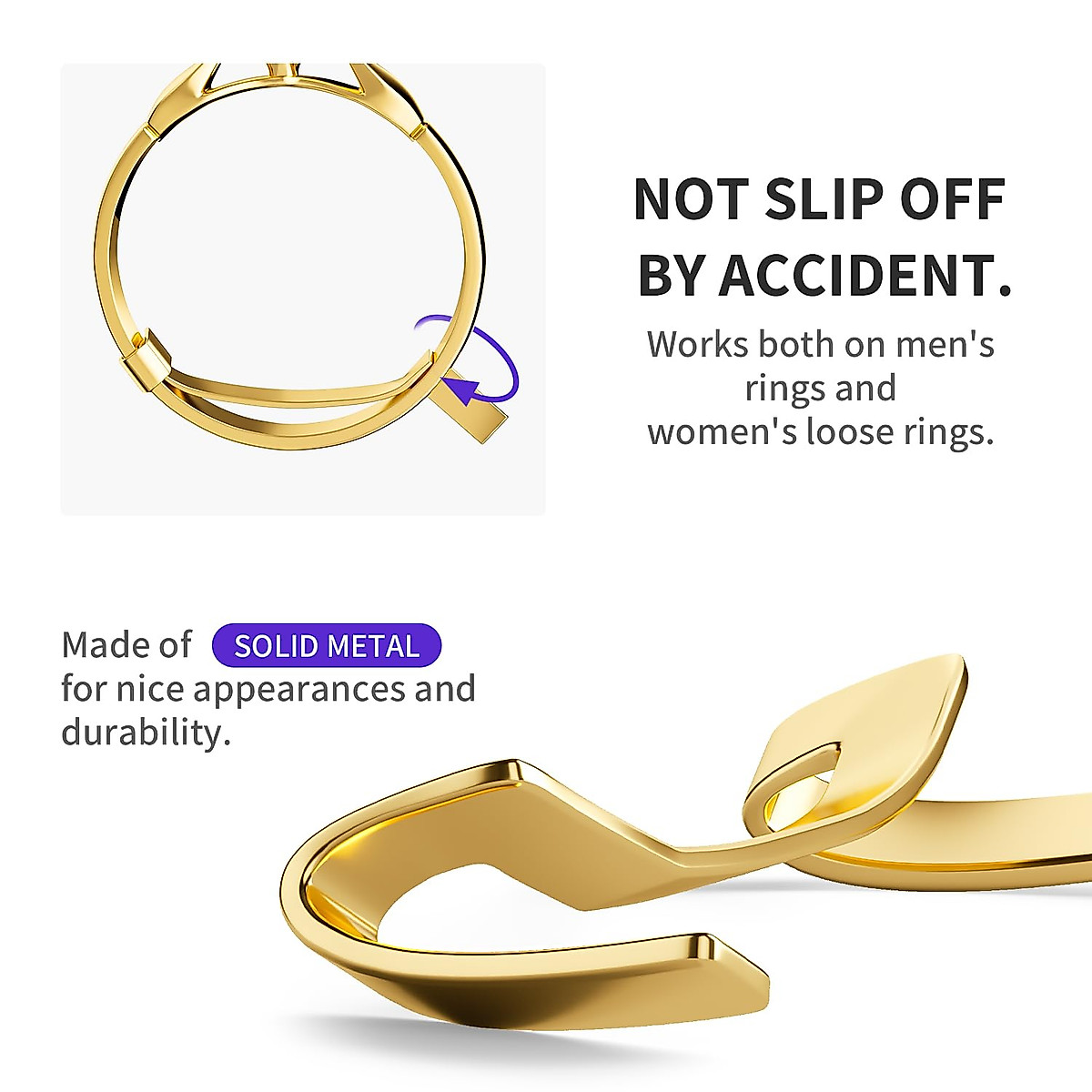 ELETIUO Filled Metal Ring Guard Set for Loose Rings,12 Pack 3 Sizes for Different Band Widths,Invisible Ring Size Adjuster Tightener Spacer Fitter for Any Ring Size,Golden+Silver Color