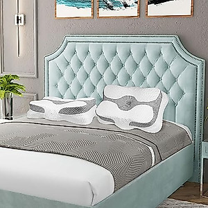 VIEWALL Cervical Pillow for Neck Pain Relief, Ergonomic Memory Foam Pillows Contour Orthopedic Neck Support Pillows for Side, Back and Stomach Sleepers (White & Grey, Standard Size)