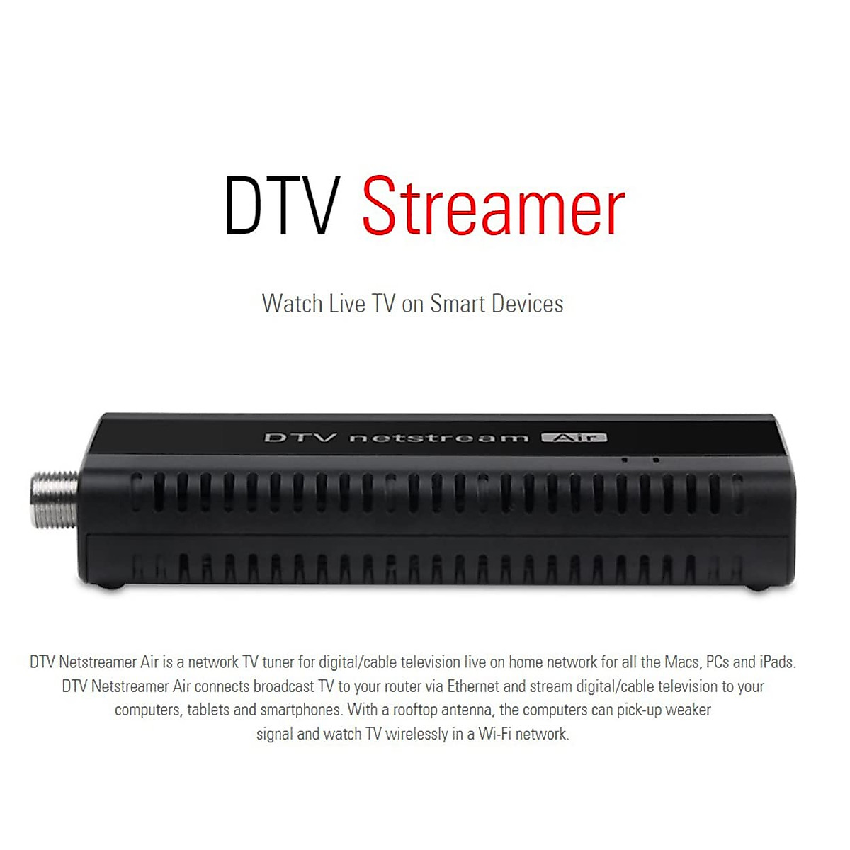 Geniatech EyeTV ATSC Air TV HD Tuner, Recast OTA DVR Cable TV for Cord Cutters, for PC, Cpmputer Laptop, Live or Recorder Streaming Converter Box