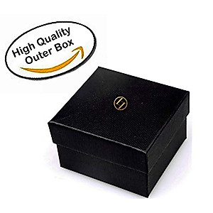 LILY TREACY PU Leather Earrings,Coin,Jewelry,Ring Box,Case, with LED Lighted up for Proposal,Engagement,Wedding,Gift (Black)