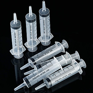 Boao 10 Pack Plastic Syringe Liquid Measuring Syringes Without Needle for Epoxy Resin, Craft, Scientific Labs, Feeding Pets Animals, Oil or Glue Applicator (60 ML)