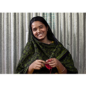 Pebble Fair Trade Handmade Crochet Cotton Friendly Beetroot Baby Rattle, 4.75-inch Length