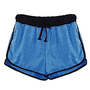 Hot Sale Drawstring Shorts, Thenlian Womens Patchwork Mid Waist Loose Shorts Waist Ringer Shorts Pants(XL, Blue)