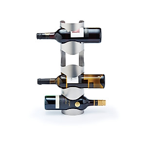 BarCraft Wall Wine Rack, Stainless Steel, 4 Bottle Holder