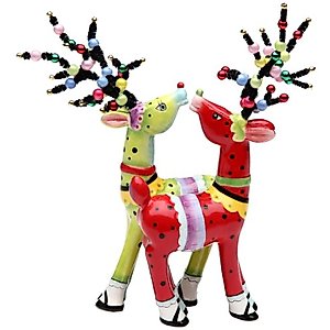 Appletree 6 1/8-Inch Wild Wonderful Winterland by Babs Ceramic Salt and Pepper Shaker Set Red