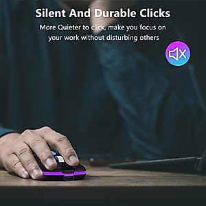 HOTLIFE Wireless Mouse，Wireless Bluetooth Mouse for Laptop - LED Computer Mice (Bluetooth 5.1 +USB) - Rechargeable Mouse - 2.4G Portable Tpye-c Mouse - Wireless Mouse for PC, Mac OS, Android, Windows