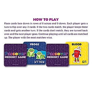 Passover Memory Game by Rite Lite | Passover Gifts Jewish Pesach Seder Holiday Party Favors | Match the Most Cards & Win! Collectible Tin 72 Cards