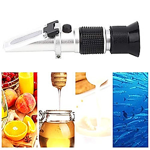 Refractometer Concentration Meter, Handheld Refractometer Hydrometer, 0 to 90% Sugar Test Tool for Most Liquid Sugar Test